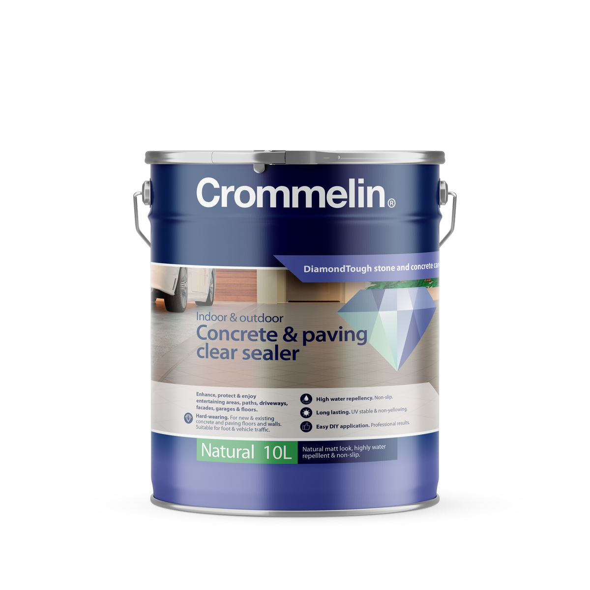 Crommelin 10L Natural DiamondTough Concrete And Paving Clear Sealer ...