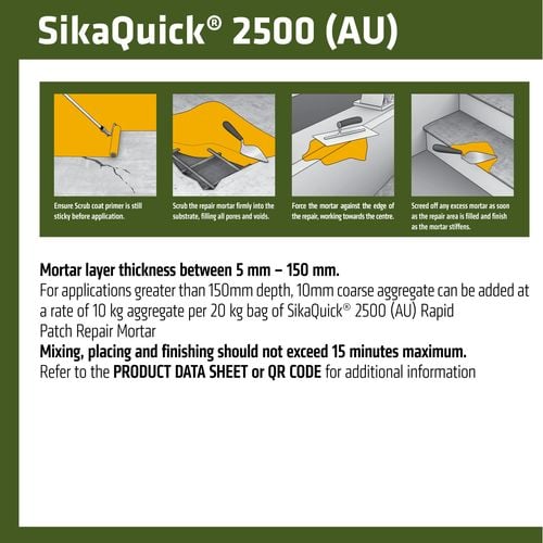 Sika 20kg SikaQuick 2500 (au) Rapid Hardening Repair Mortar - Bunnings ...