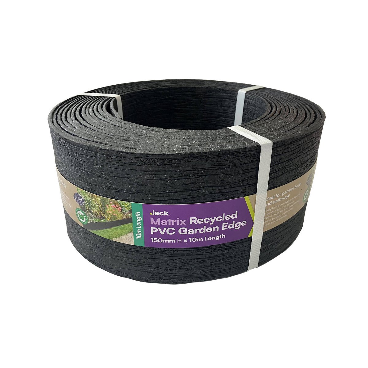 Jack Matrix 150mm x 10m Charcoal Recycled PVC Garden Edging - Bunnings ...