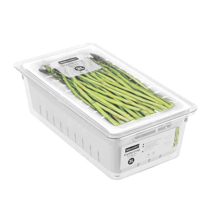 Boxsweden Crystal 3L/32cm Crisp Bin Storage - White - Bunnings Australia