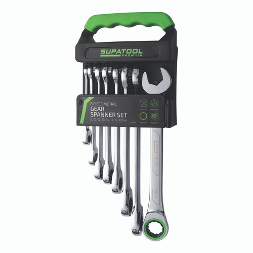 Supatool Premium 8 Piece Single Way Metric Gear Spanner Set - Bunnings ...