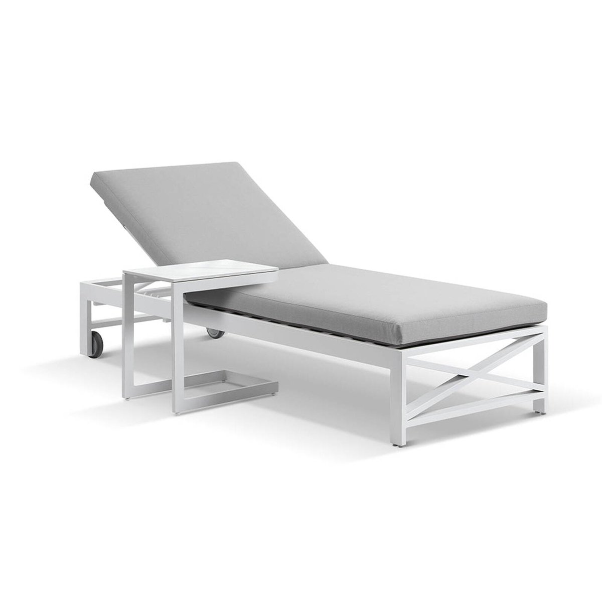 Kansas Outdoor Aluminium Sun Lounge on Wheels with Hugo Slide Under ...