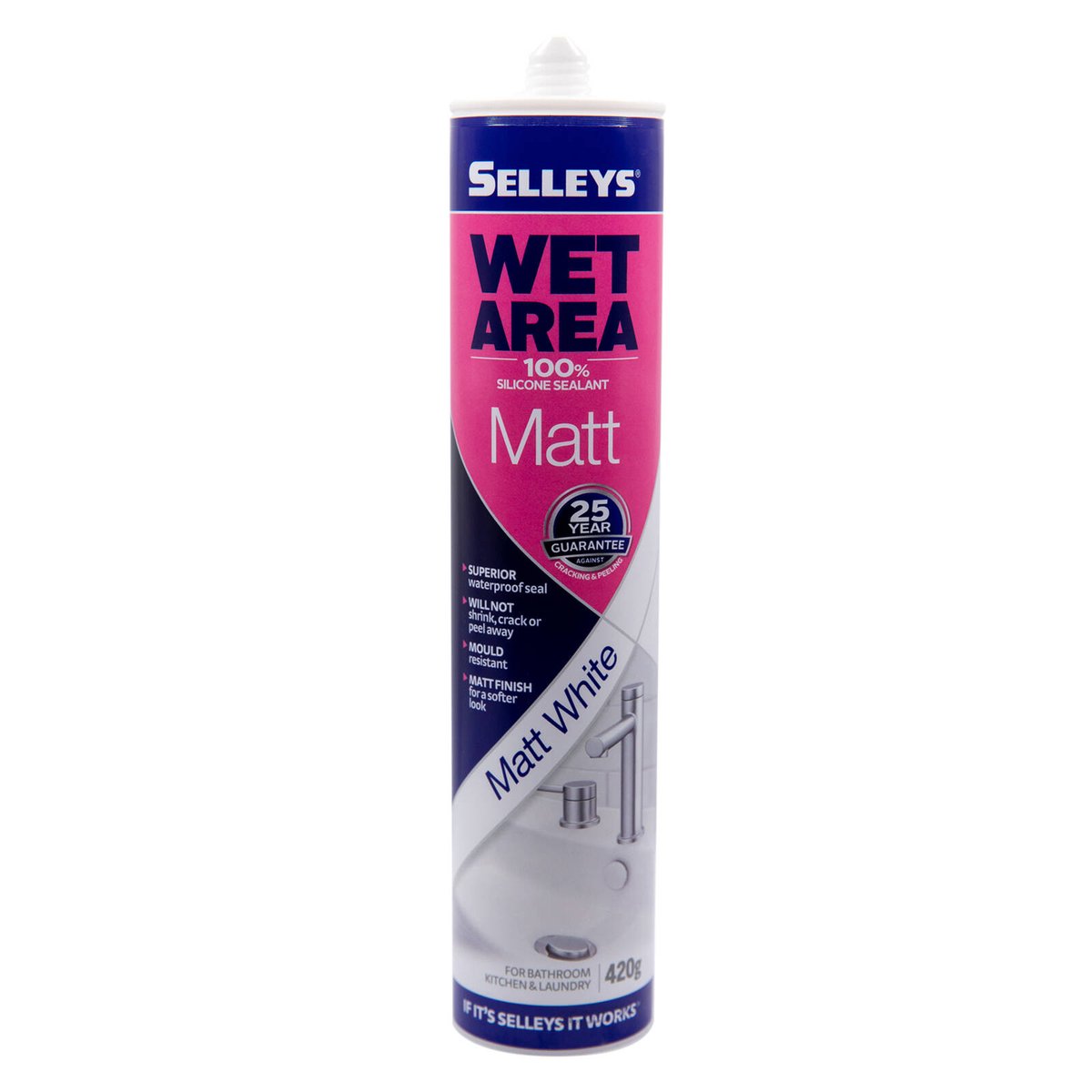 Selleys 420g Matt White Wet Area Waterproof Silicone Sealant - Bunnings ...