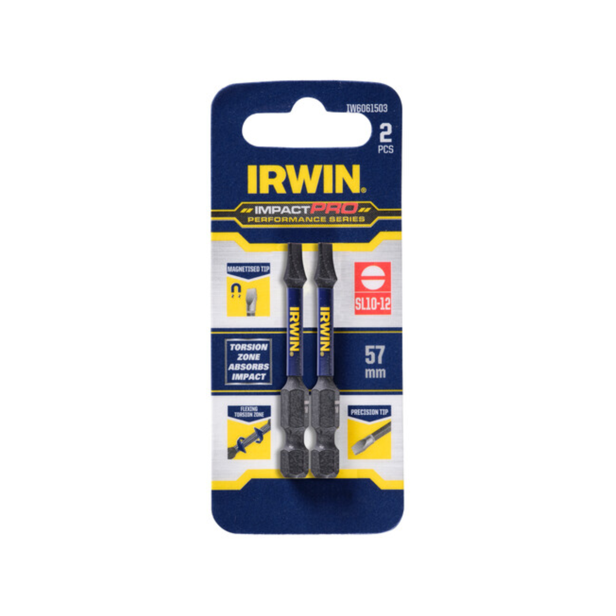 Irwin Impact Pro Performance 57mm SL10-12 - 2 Pack - Bunnings Australia