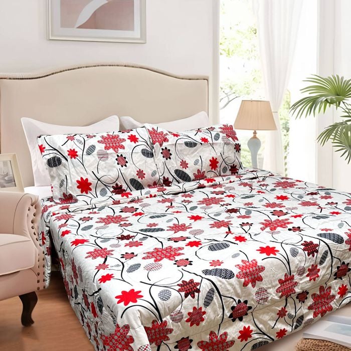 Hotel Living 3 Piece Light Weight Comforter Set Queen Corbett Floral ...