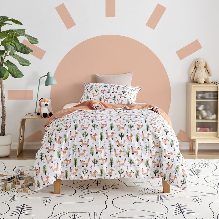 Jack & Ava Quilt Cover Set Shy Fox Single Bed - Bunnings Australia