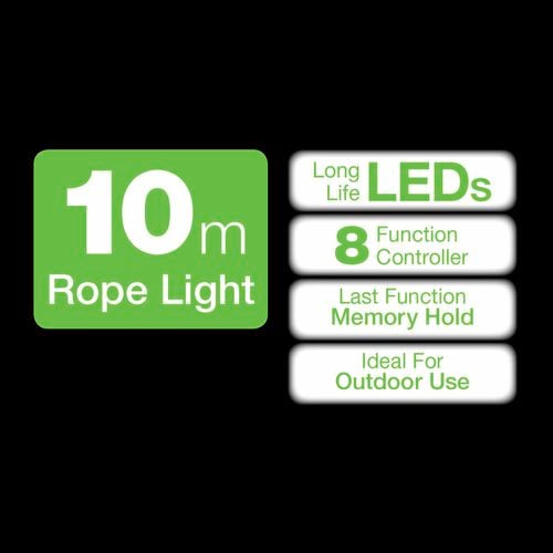 Arlec 10m Cool White LED Festive Solar Rope Light - Bunnings Australia