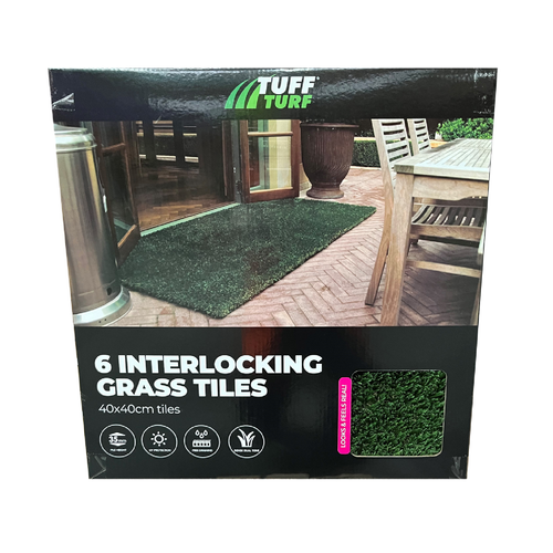 Tuff Turf 40 x 40cm Synthetic Turf Grass Tiles - 6 Pieces - Bunnings ...