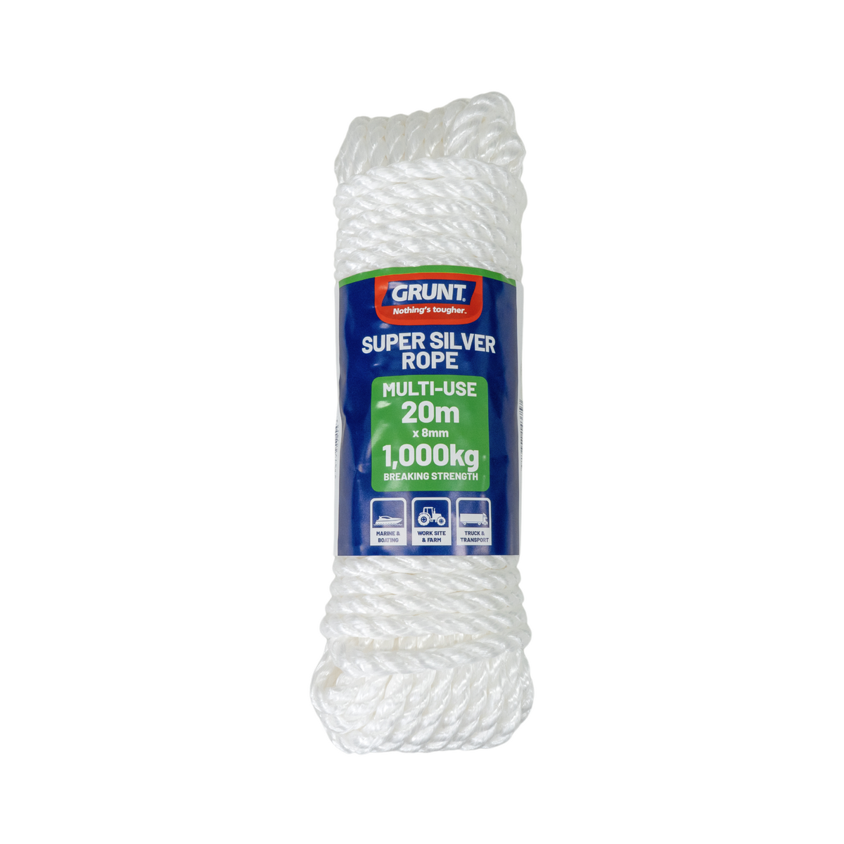 Grunt 8mm x 20m White Super Silver Rope - Bunnings New Zealand