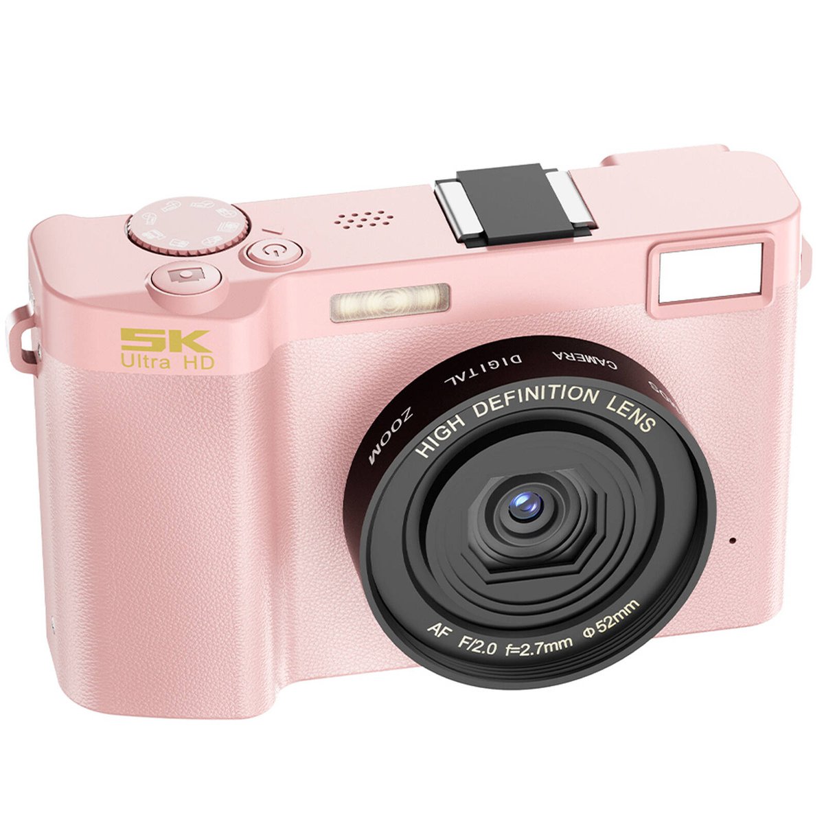 64MP 5K UHD Digital Camera 3" IPS Display WiFI 18x Zoom - Pink ...