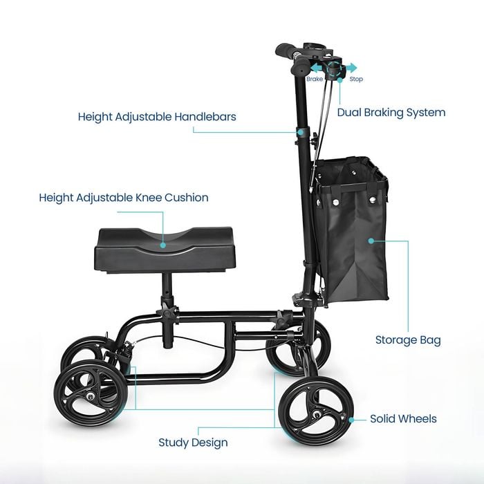 MediPro Knee Scooter Walker Mobility Walking Aid Foldable Alternative ...