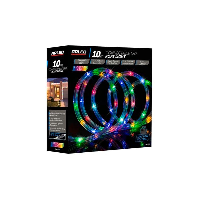 Arlec 10m Festive LED Light Rope - Mult - Bunnings Australia