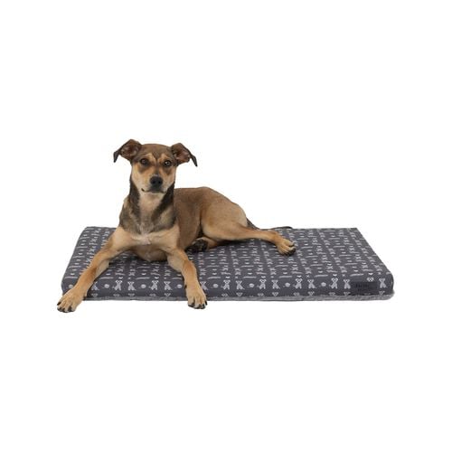Baxter Bone Grey Canvas And Fur Digi Dog Removable Cover Crate Mat ...