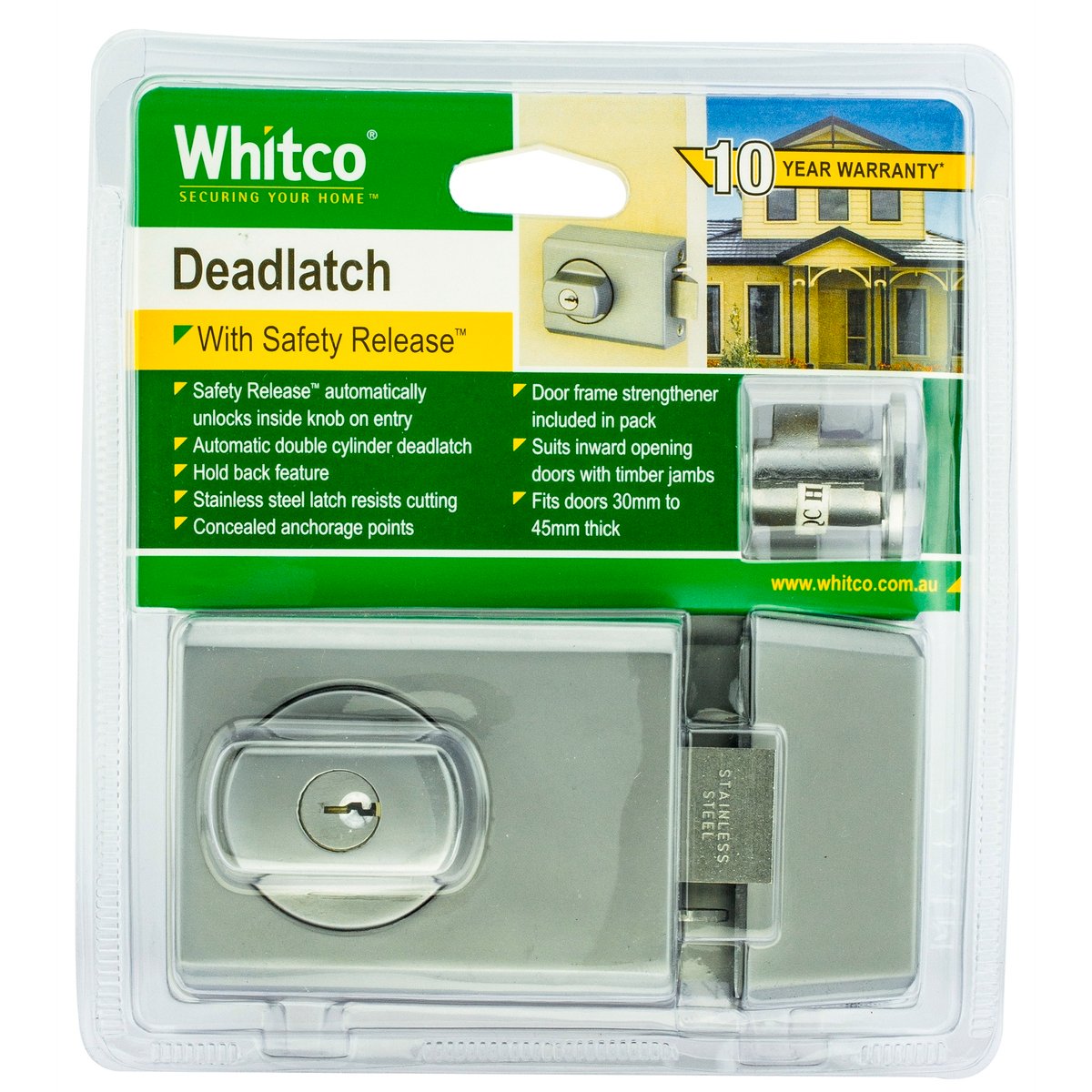 Whitco Chrome Double Cylinder Deadlatch - Bunnings Australia