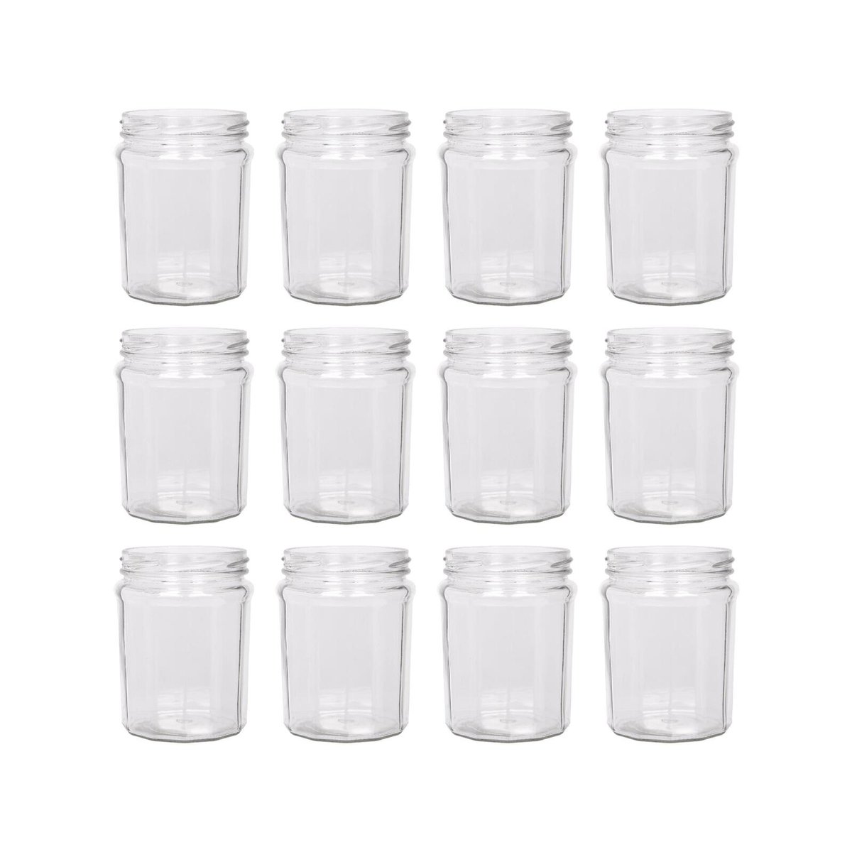 Glass Jam Jars - 450ml - Pack of 12 - Without Lid - Bunnings Australia