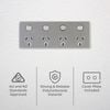 DETA Silver Four Outlet Power Point - Bunnings Australia