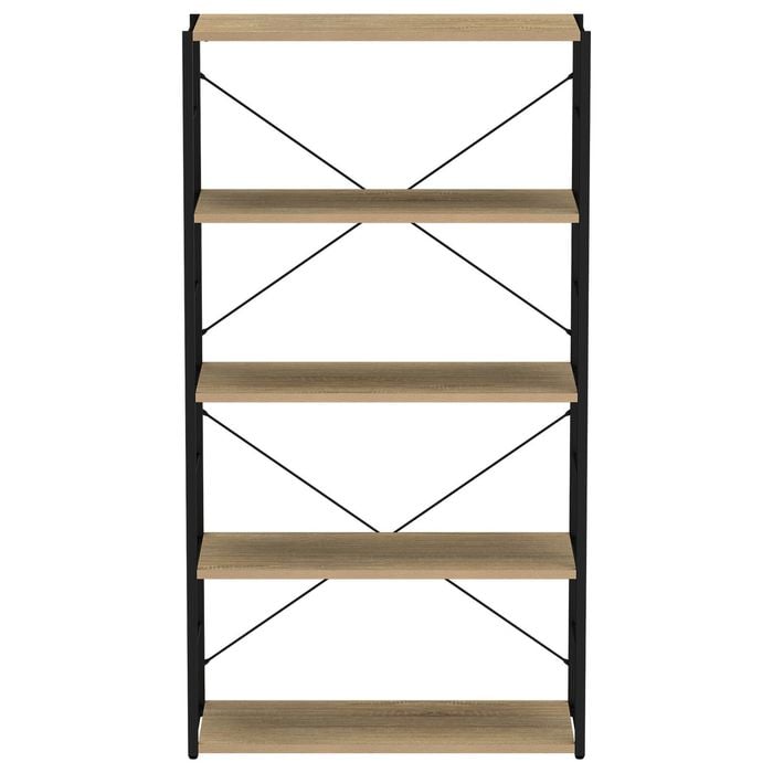 Flexi Storage Studio 1475mm Black And Oak Silhouette 5 Shelf Starter ...