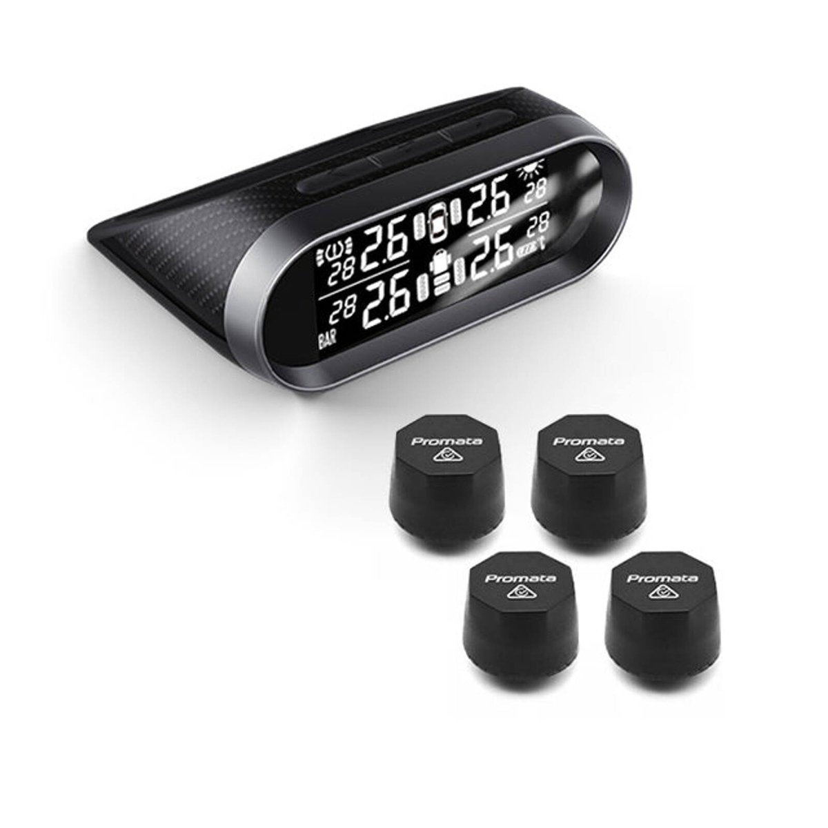 Promata Mata 2 Solar Tyre Pressure Monitor With Carbon Fiber Finish - 4 ...