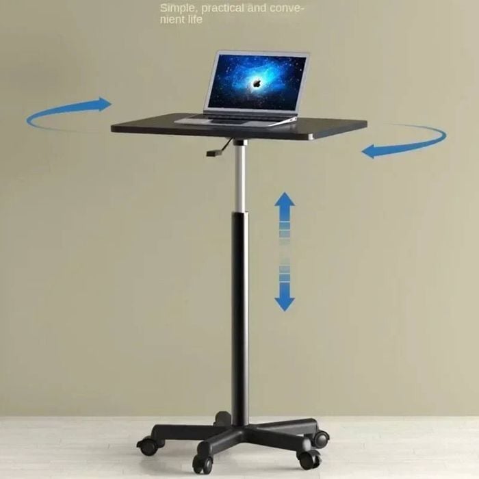NNEOBA Adjustable Height Movable Laptop Desk with Pulley - Versatile ...