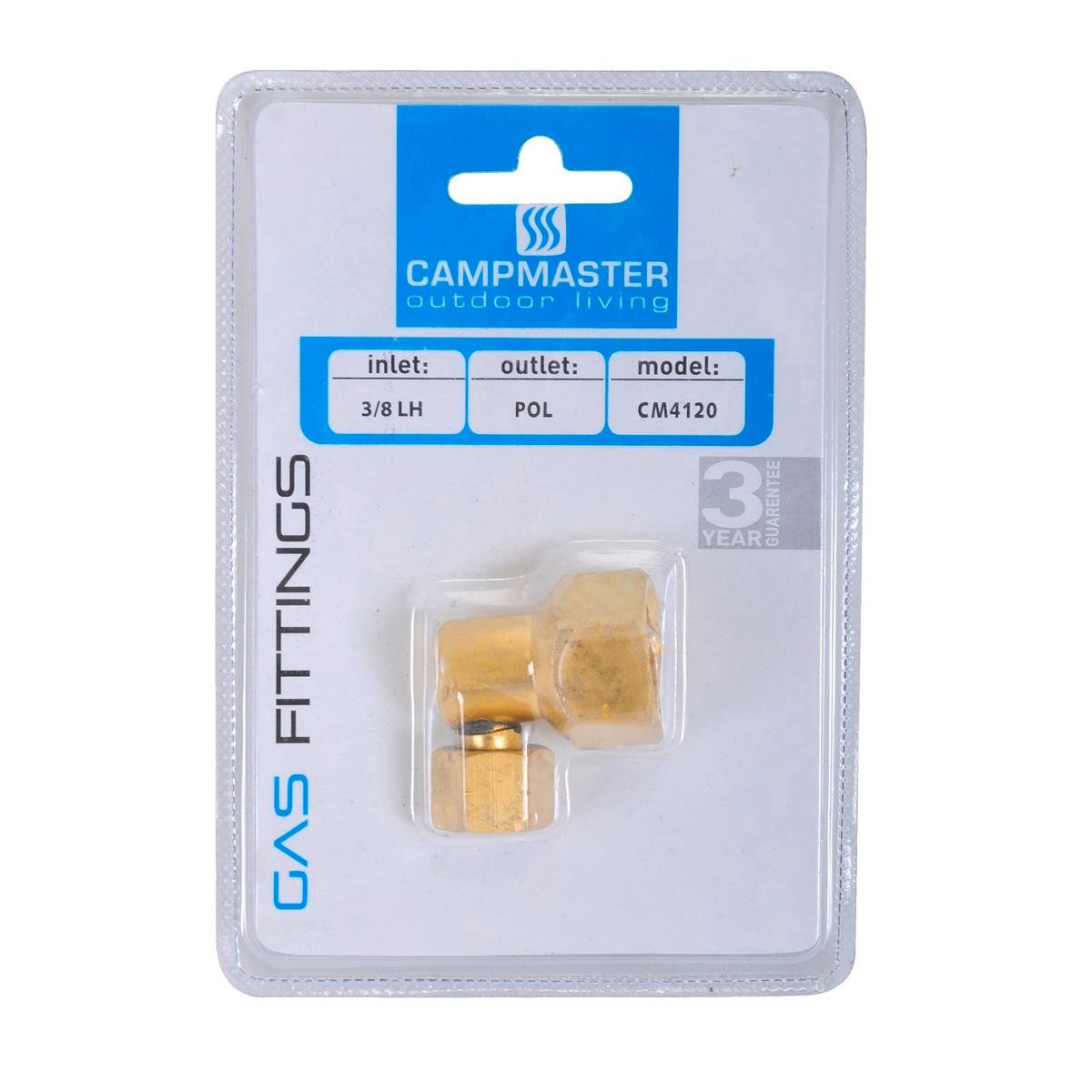 Campmaster Right Angle Gas Adaptor 3/8"LH(F) to POL(F) - Bunnings New ...
