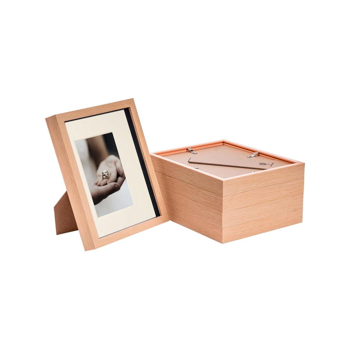 Nicola Spring Shadow Box Frames - 8 x 10" with 4 x 6" Mount - Light ...