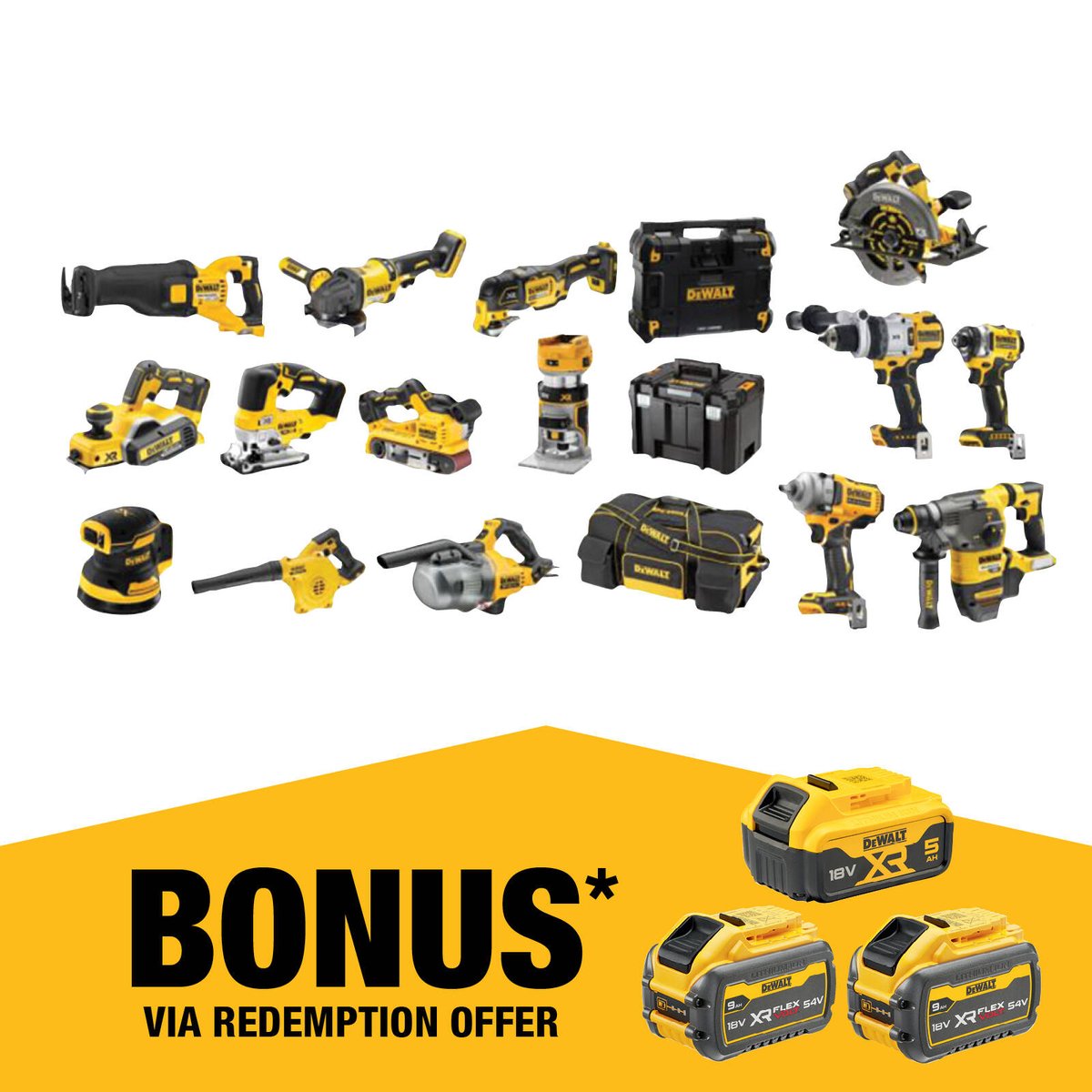 DeWALT 18V/54V XR 5.0Ah And 9.0Ah 16 Piece Mixed Voltage Combo Kit ...