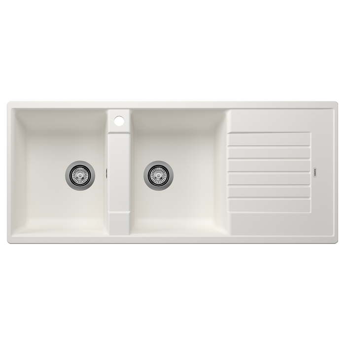 BLANCO White Silgranit ZIA 8S Double Left-Hand Bowl 528035 - Bunnings ...