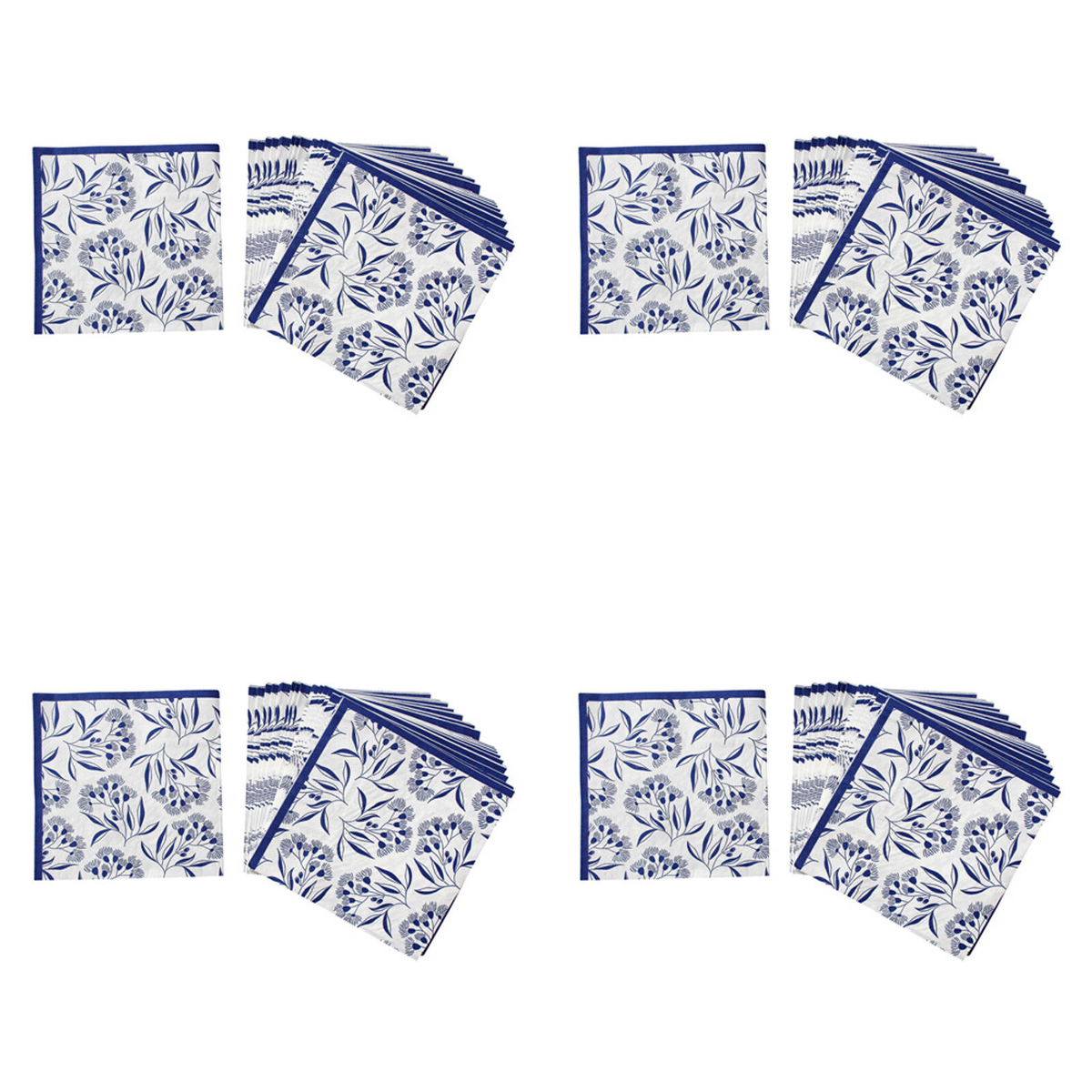 4PK LVD 40PK Flower 16.5cm 3-Ply Dining Table Paper Napkin - Navy ...