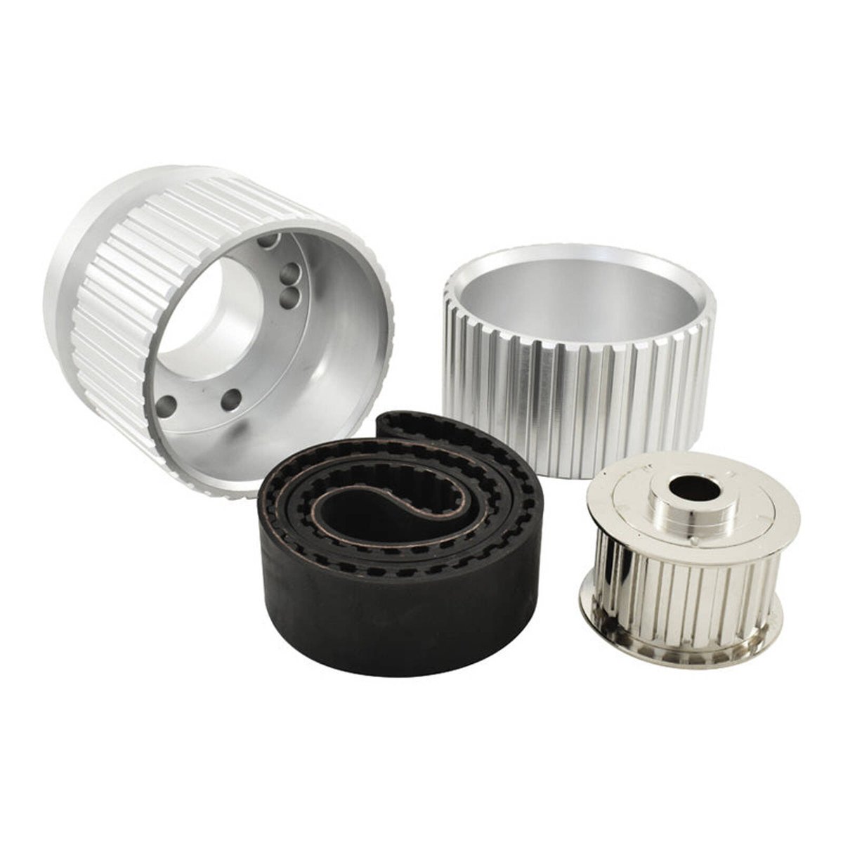 SB Chev Long WP Gilmer Drive Kit Silver Billet Aluminium w/Belt ...