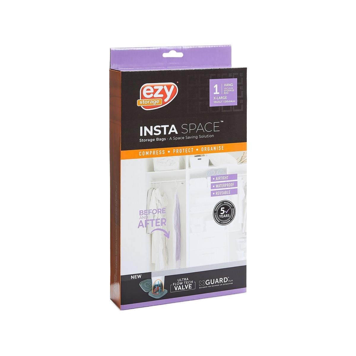 Ezy Storage X-Large Insta Space Hang Flat Vacuum Bag - 1 Pack ...