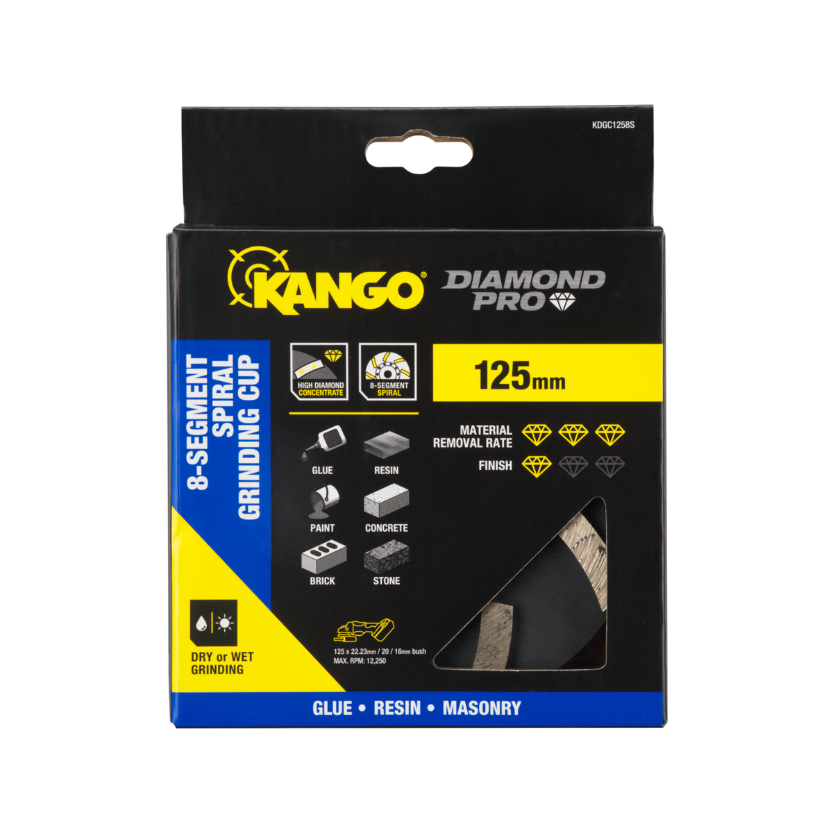 Kango 125mm 8-Segment Spiral Diamond Grinding Cup - Bunnings Australia