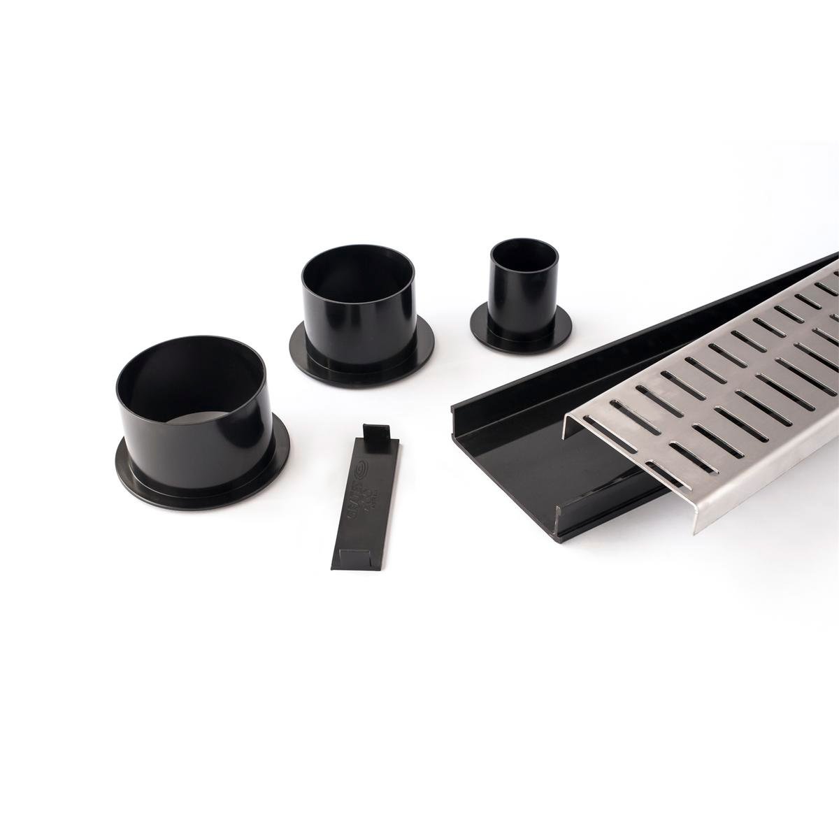 Grates 2 Go 1250mm Black Flow Pattern Shower Grate Modular Kit ...
