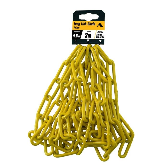 Pinnacle 4.8mm x 3m Yellow Long Link Chain - Bunnings Australia