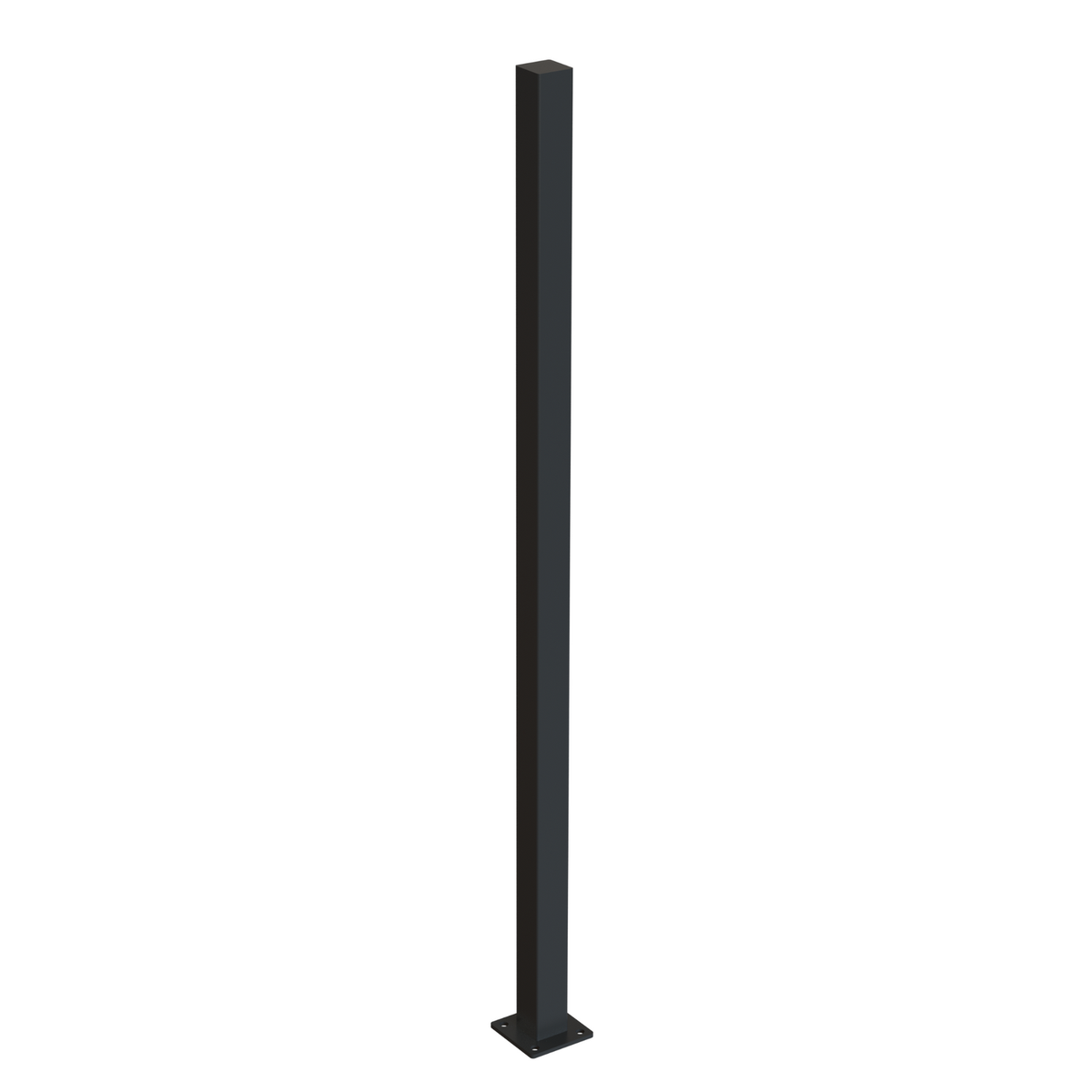 RapidFence 50 x 1600 x 50mm Black Steel Capped Flanged Fence Post ...
