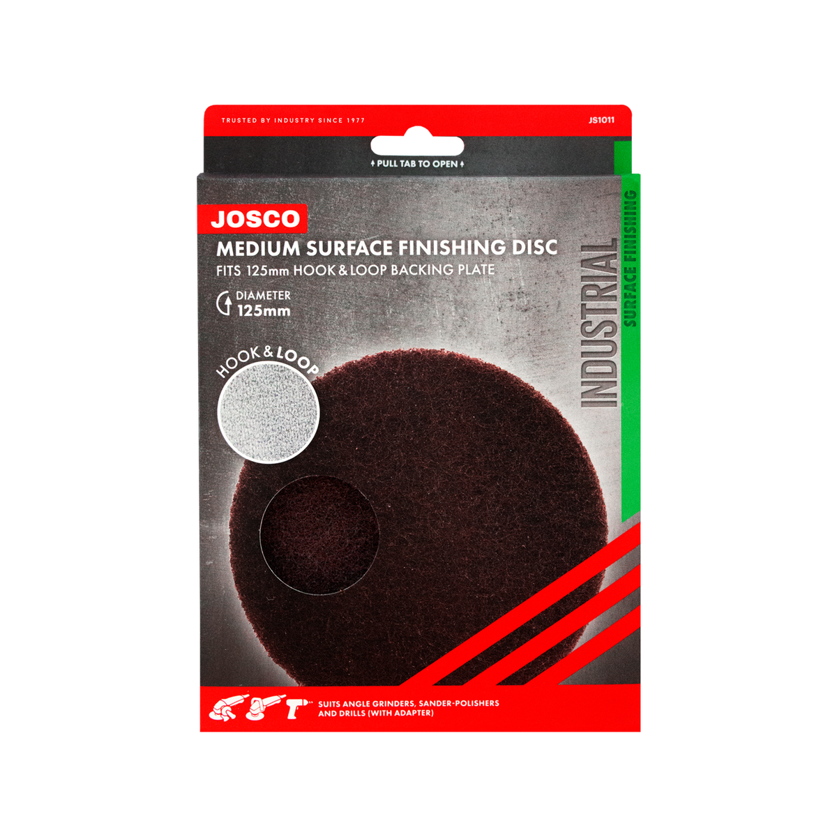 Josco 125mm Hook Loop Nylon Strip Disc - Bunnings Australia
