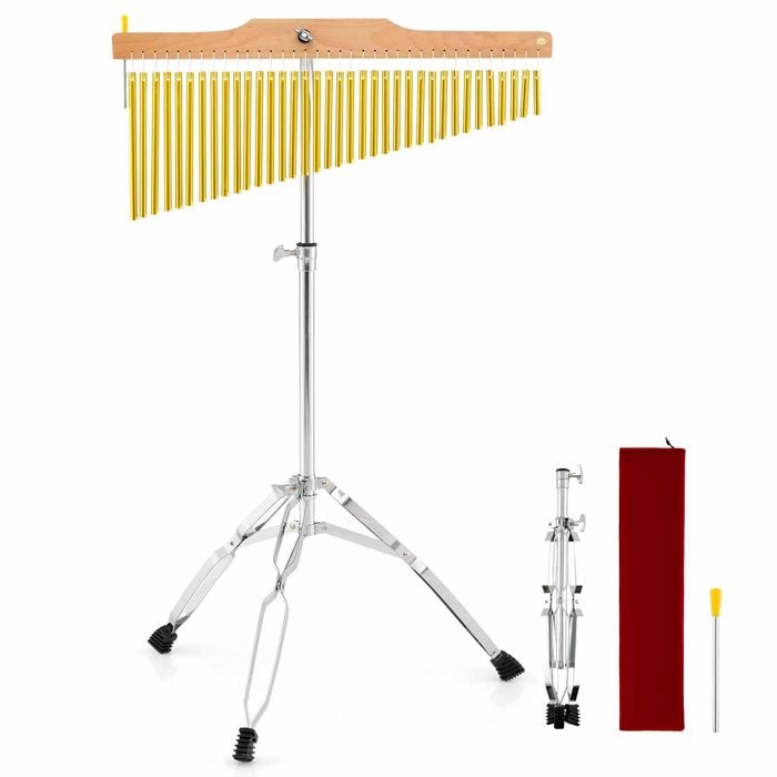 Costway 36-bar Wind Chimes Percussion Instrument Stand Bag Stick ...