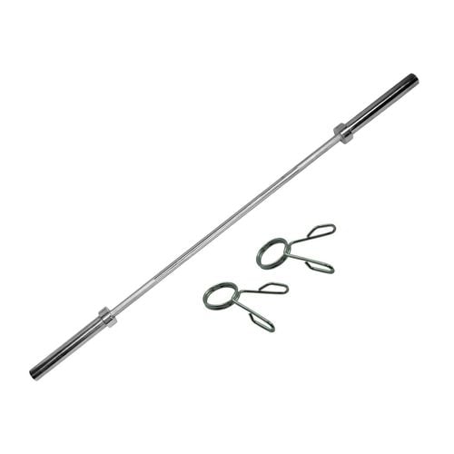 180cm 6 FT Chrome Olympic Barbell Bar 6 Foot Bar Weight & 2 Free Spring ...