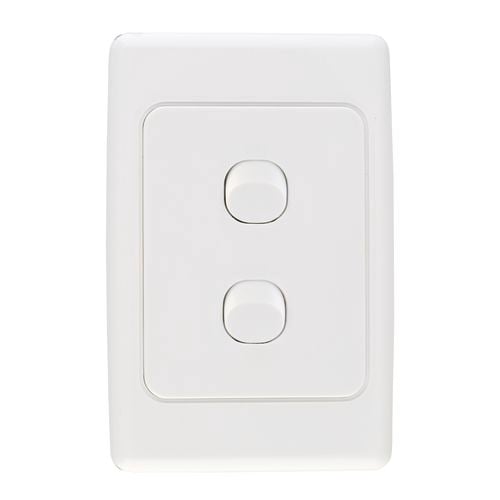 Deta White Double Vertical Light Switch - Bunnings New Zealand