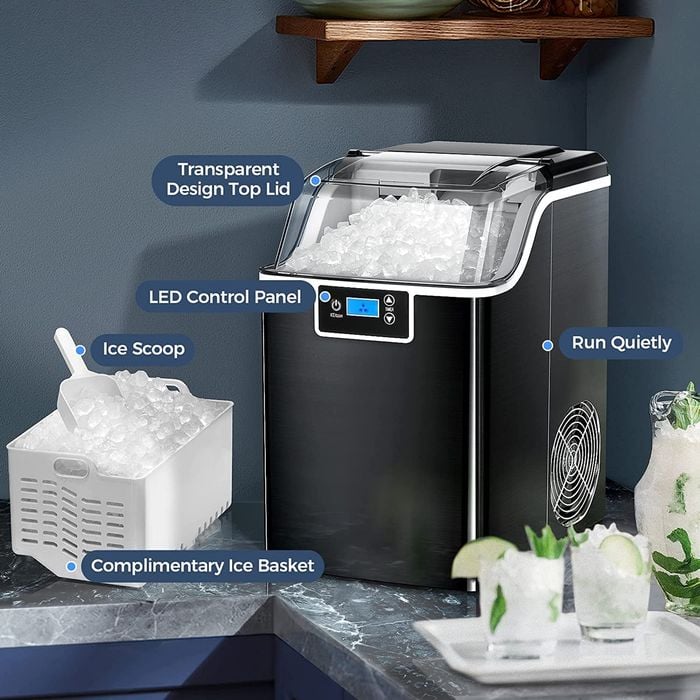 Advwin Nugget Ice Maker Countertop Crushed Ice Maker Machine With Self ...