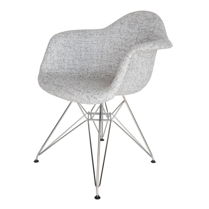 SKDL Replica Eames DAR Eiffel Chair Textured Light Grey & Chrome ...