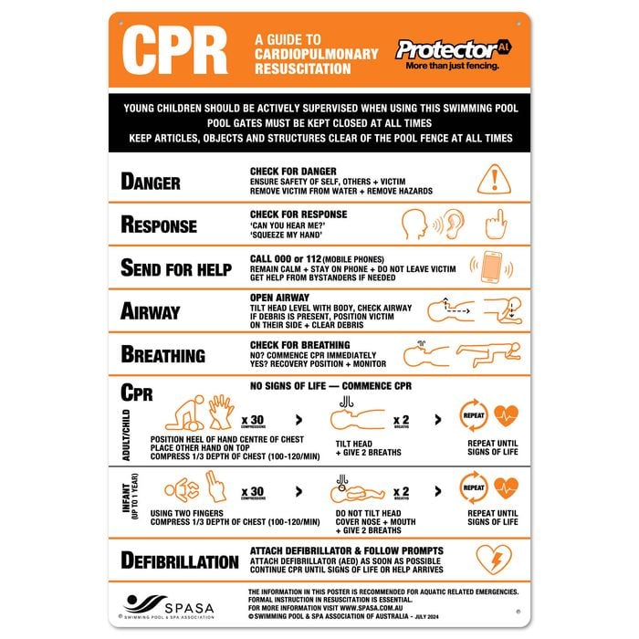 ProtectorAl CPR Pool Safety Sign - Bunnings Australia