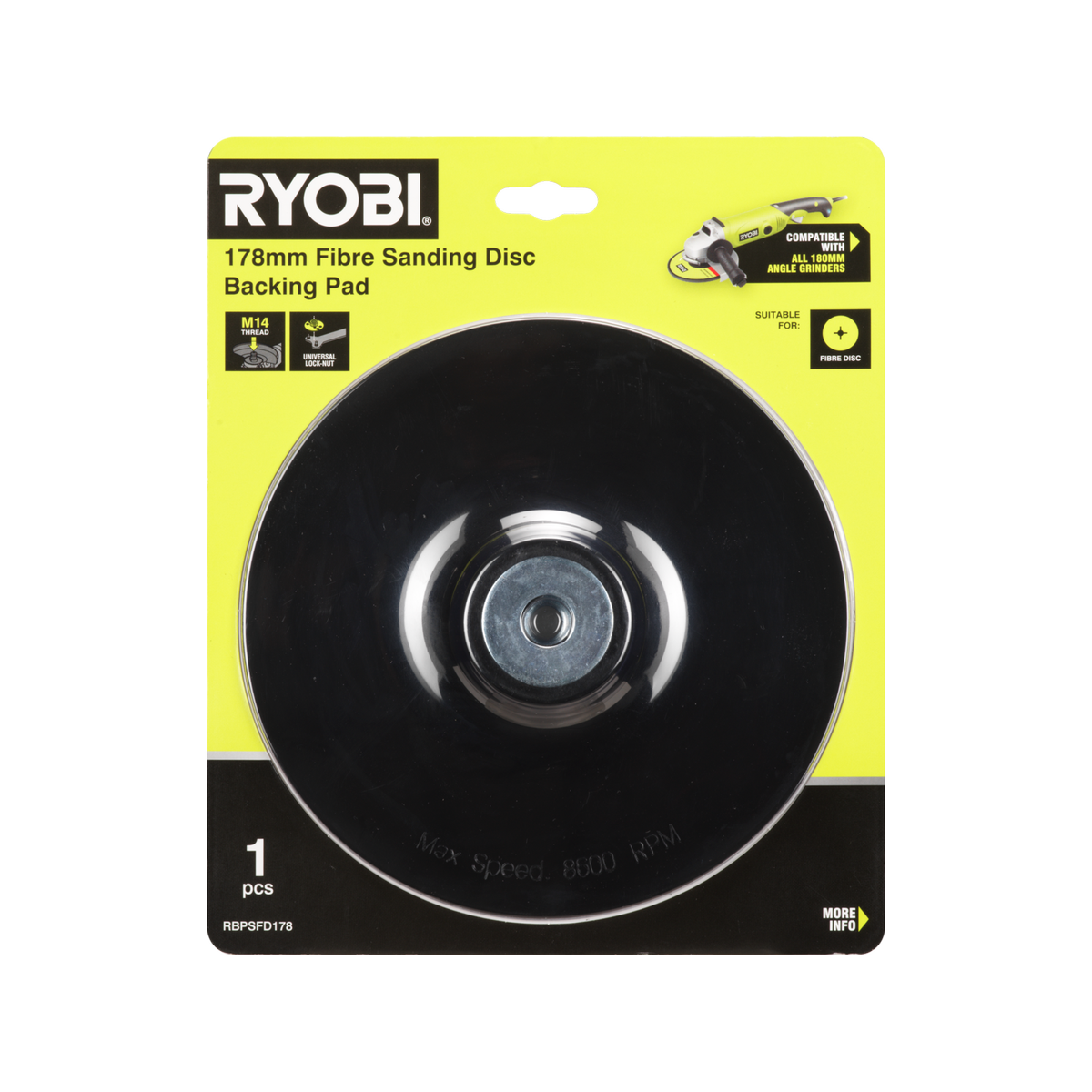 Ryobi 178mm Fibre Sanding Disc Backing Pad - Bunnings Australia