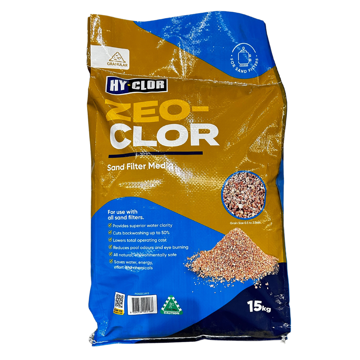Hy-Clor 15kg Zeo-Clor Zeolite Sand Filter Replacement - Bunnings Australia