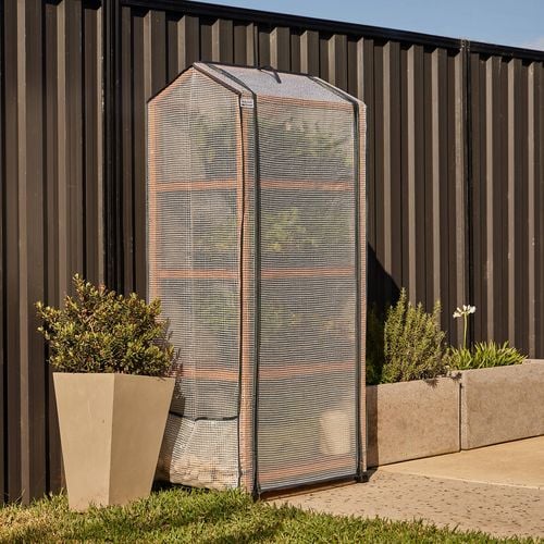 Backyard Farmer 4 Shelf Timer Greenhouse - Bunnings Australia