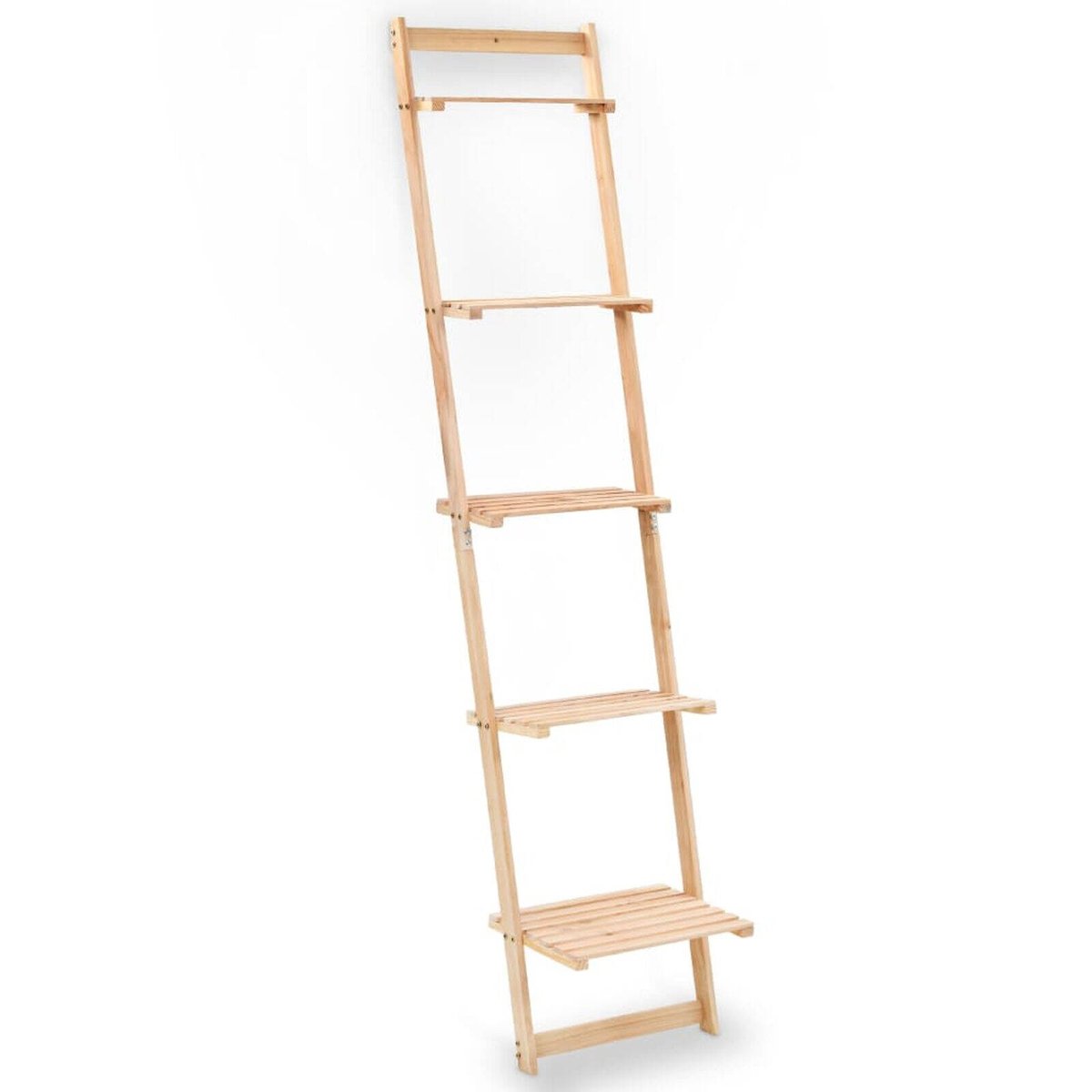 vidaXL Ladder Wall Shelf Cedar Wood Storage Stand Display Rack Home ...