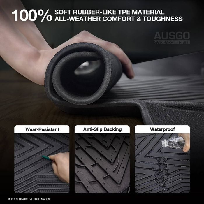 AUSGO 5D Injection Car Floor Mats for Toyota Hilux Auto Trans Dual Cab ...