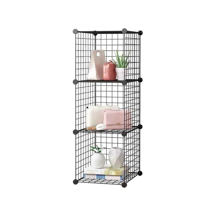 SOGA Black 3-Tier Cube Shelf - Bunnings Australia