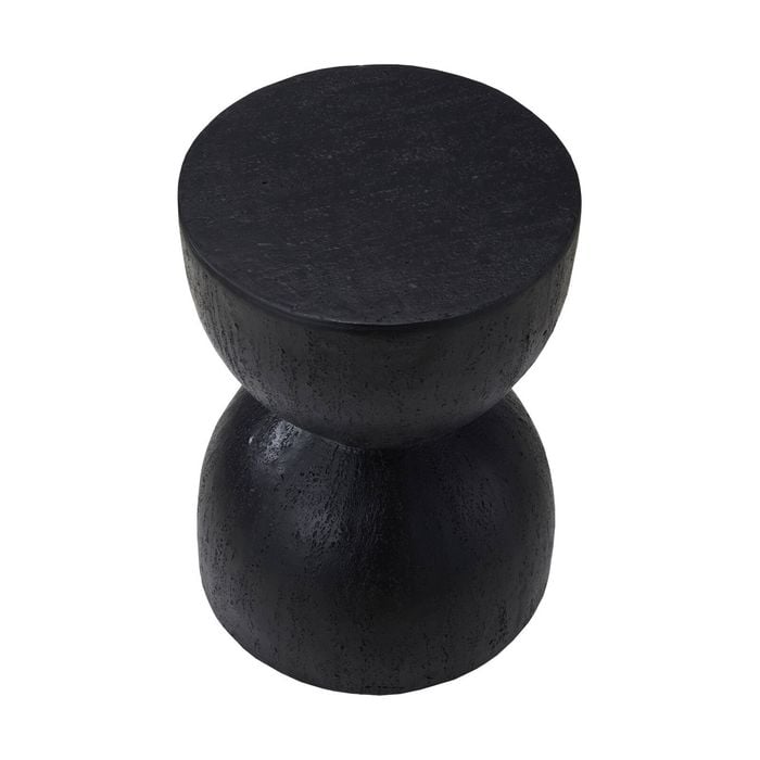 Oikiture Side Table Coffee Bedside End Stool Magnesium Cement Black ...