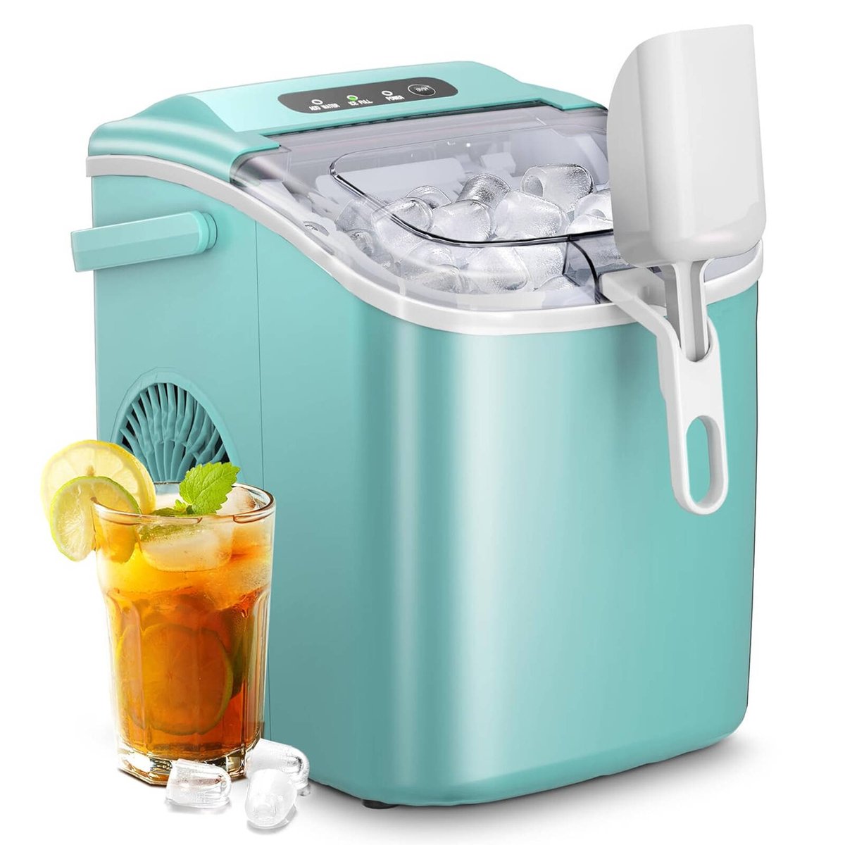 Advwin 12KG Ice Maker Portable Ice Maker Machine Self-Cleaning Green ...