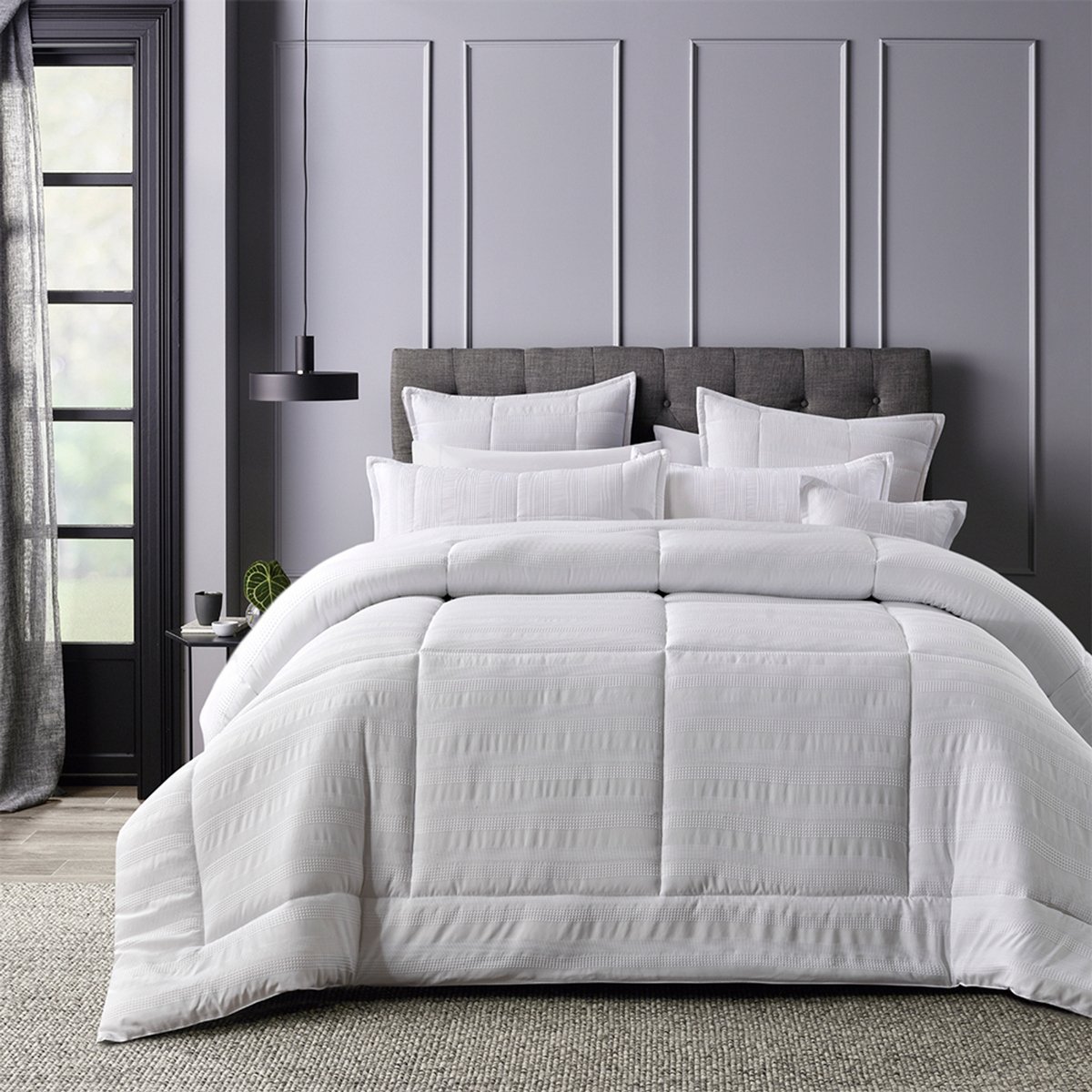 Porter Comforter White Single/double Bed With Pillowcase - Bunnings ...